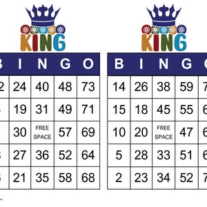 Become the Bingo King With These Printable Cards - 1000 Pack - Etsy