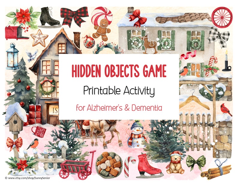 Memory Lane Holiday Hunt - Printable Christmas Hidden Objects Game ...
