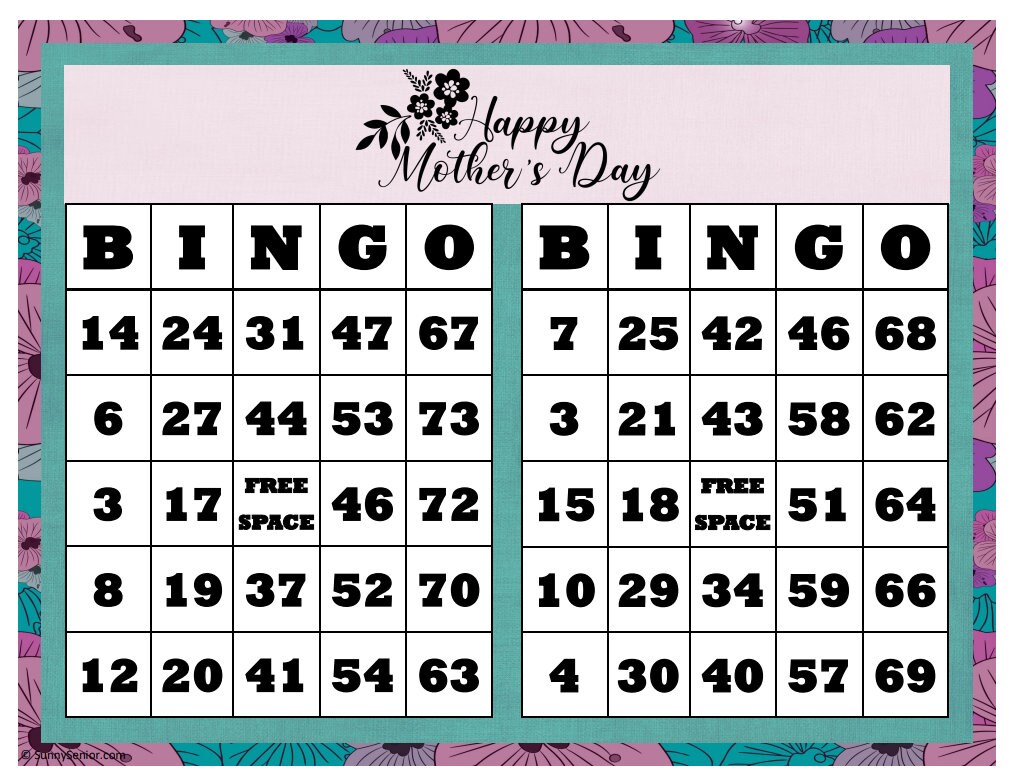 Printable Mother's Day Bingo Cards Set of 1000 - Etsy