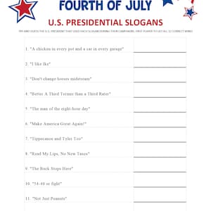 Stars and Stripes Extravaganza: Printable Fourth of July Party Game ...