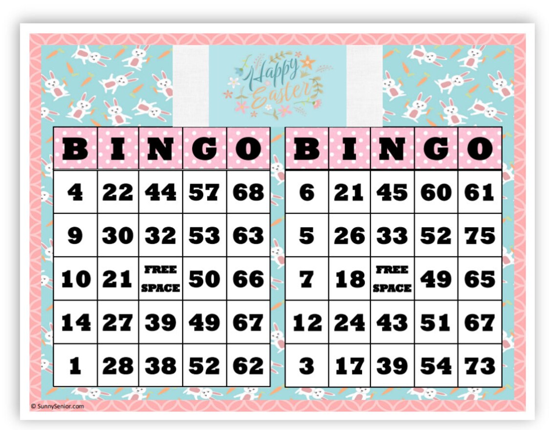 Easter Printable Bingo Cards - Set of 1000 - Etsy