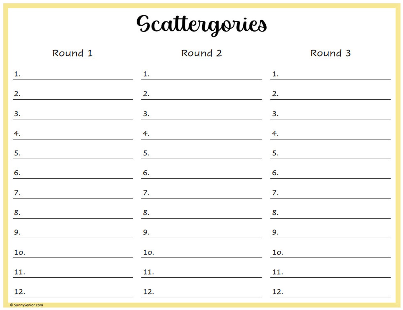 Scattergories Printable Game for Kids: Build Vocabulary and Have Fun ...