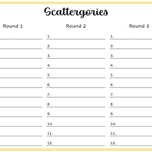 Scattergories Printable Game for Kids: Build Vocabulary and Have Fun ...