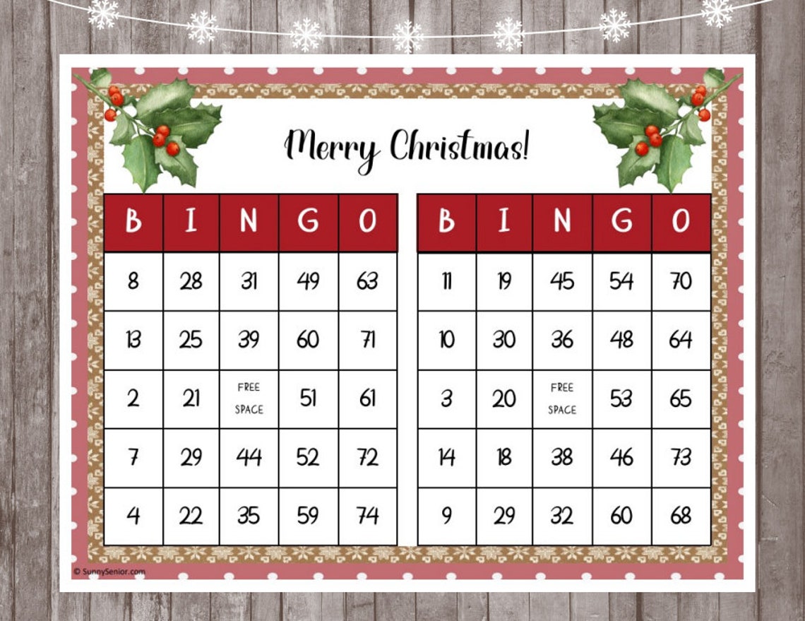 Christmas Bingo Cards Printable 1000 Bingo Game Cards, PDF Christmas ...