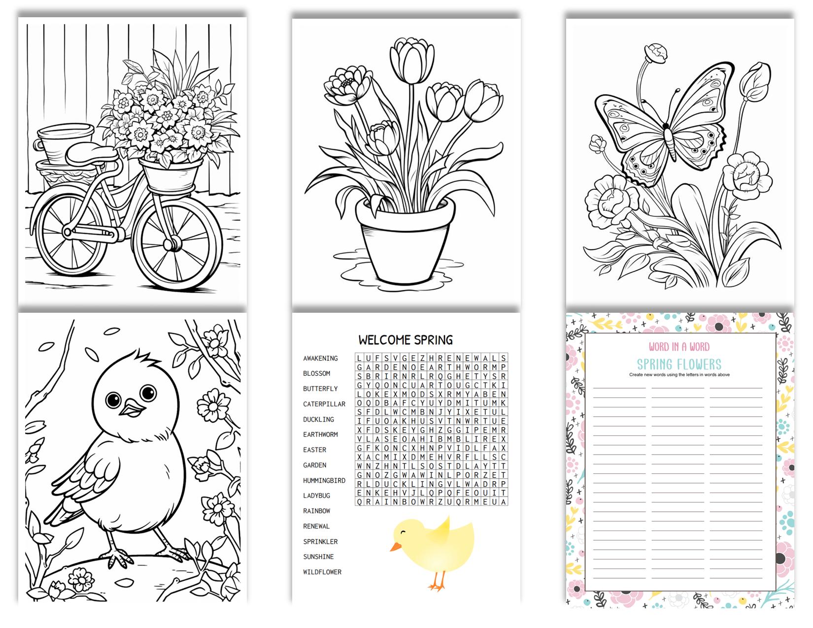 Printable Spring Activity Game Bundle for Cognitive Stimulation ...