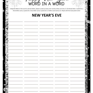 Ring in the New Year With Printable Party Games! - Etsy