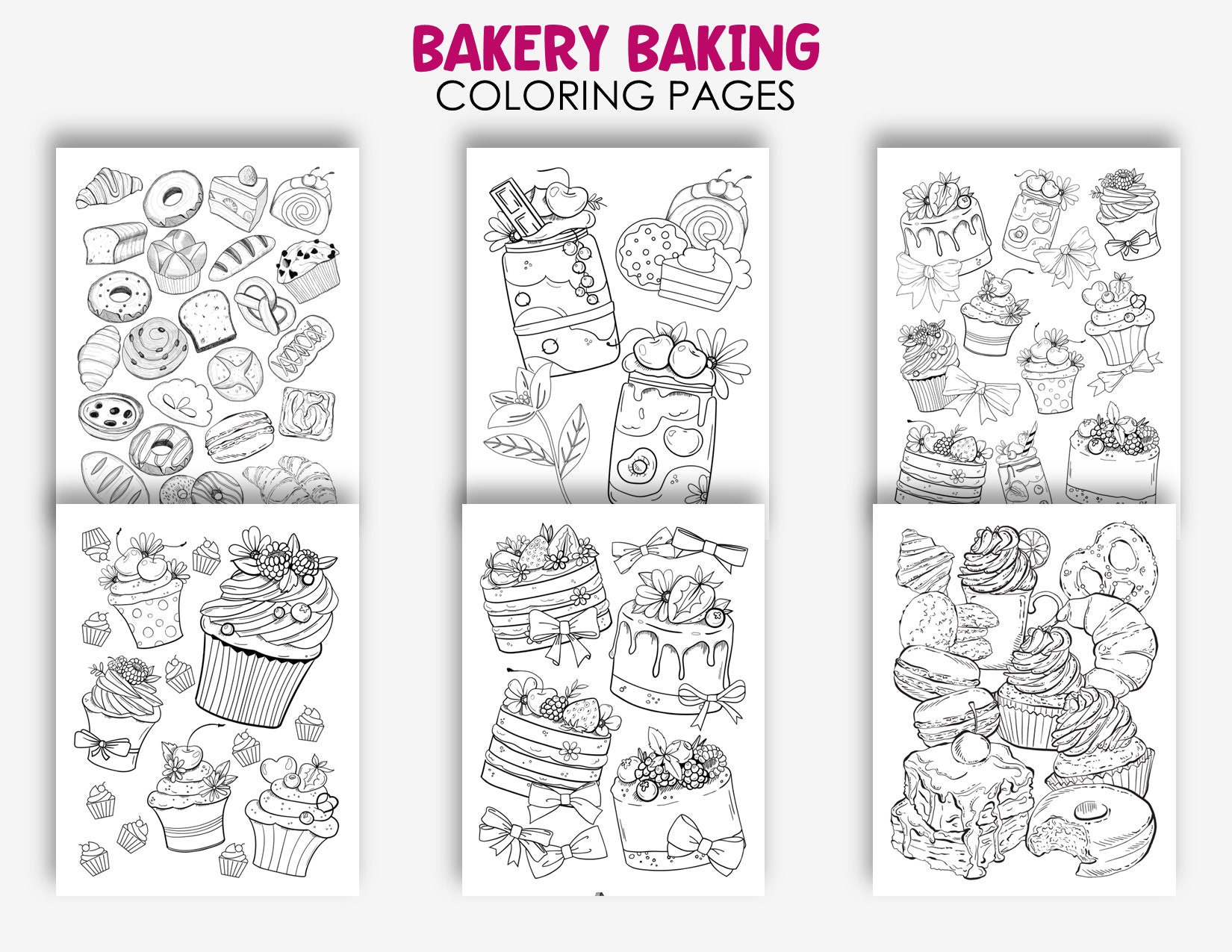 Bakery Baking Bliss Coloring Pages - Sweet Artistic Adventures! - Etsy