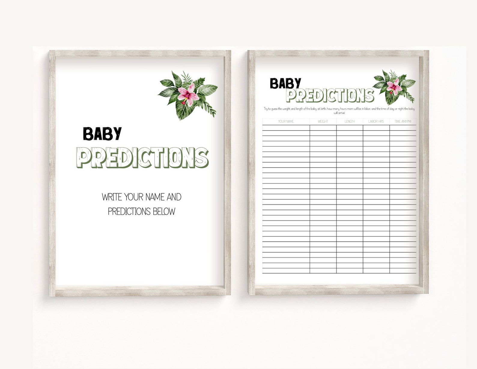 Baby Shower Games & Signs Printable Jungle, Tropical, or Safari Baby ...