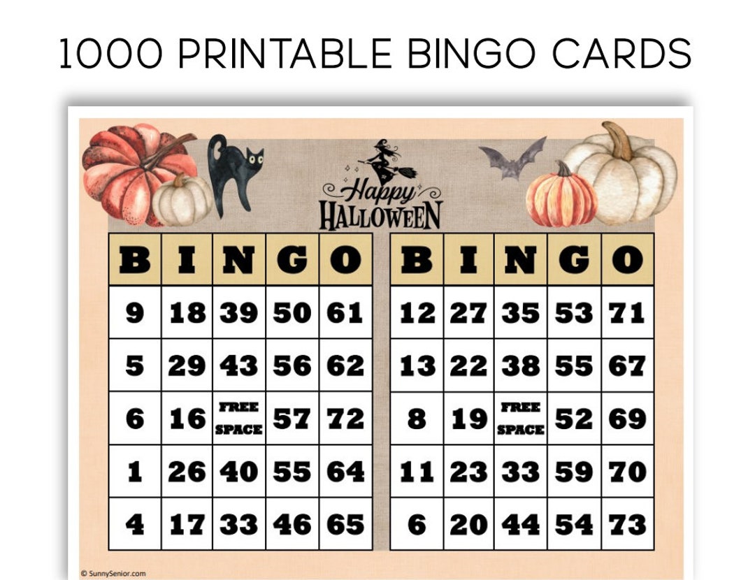 Happy Halloween Bingo for Your Party 1000 Printable Cards (Download Now ...