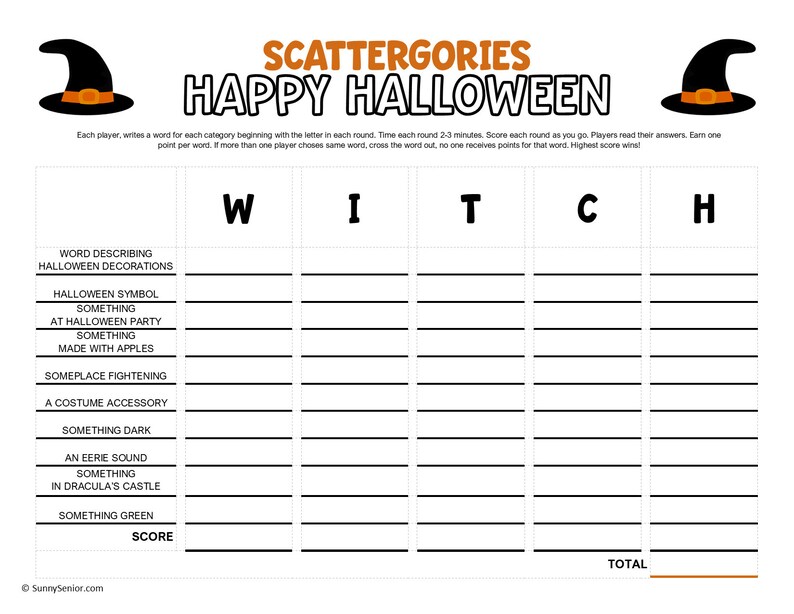 5 Pack Haunted Halloween Scattergories Games - Etsy