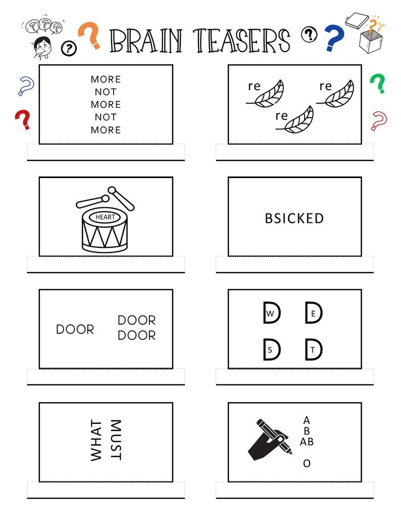 48-page Printable Brain Games: Robus Puzzles & Brain Teasers - Etsy