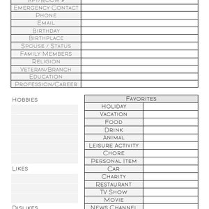 Before Demenria Printable Social Profile for Senior Living Engagement ...