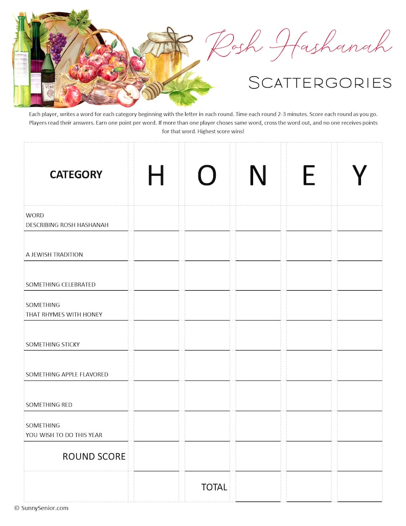 Rosh Hashanah Revelry: Printable Party Games Pack - Etsy