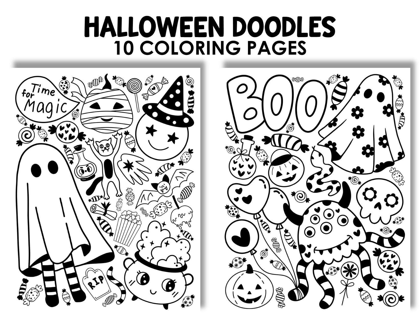 Printable Halloween Coloring Pages for Kids & Adults | 10 Spooky Fun ...