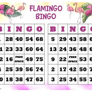 Flamingo Fun Bingo for Your Party - 1000 Printable Cards - Etsy