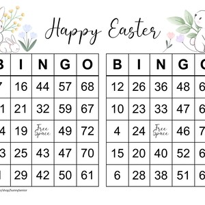 1000 Printable Easter Bingo Cards - Fun Holiday Game for Kids, Families ...