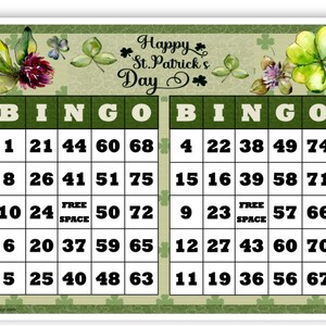 1000 St. Patrick's Day Bingo Cards, Printable, PDF St. Paddy's Day ...