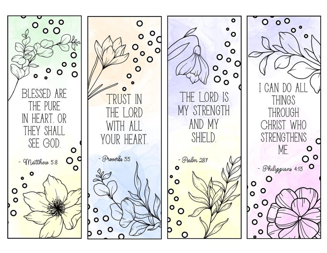 Printable Bookmarks With Inspirational Bible Verses Christian ...
