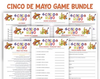 INSTANT DOWNLOAD Cinco De Mayo Pictionary or Charades Printable - Cinco ...