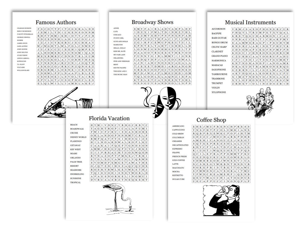 Brain Teasers: A Printable Collection of Easy Word Search Puzzles for ...