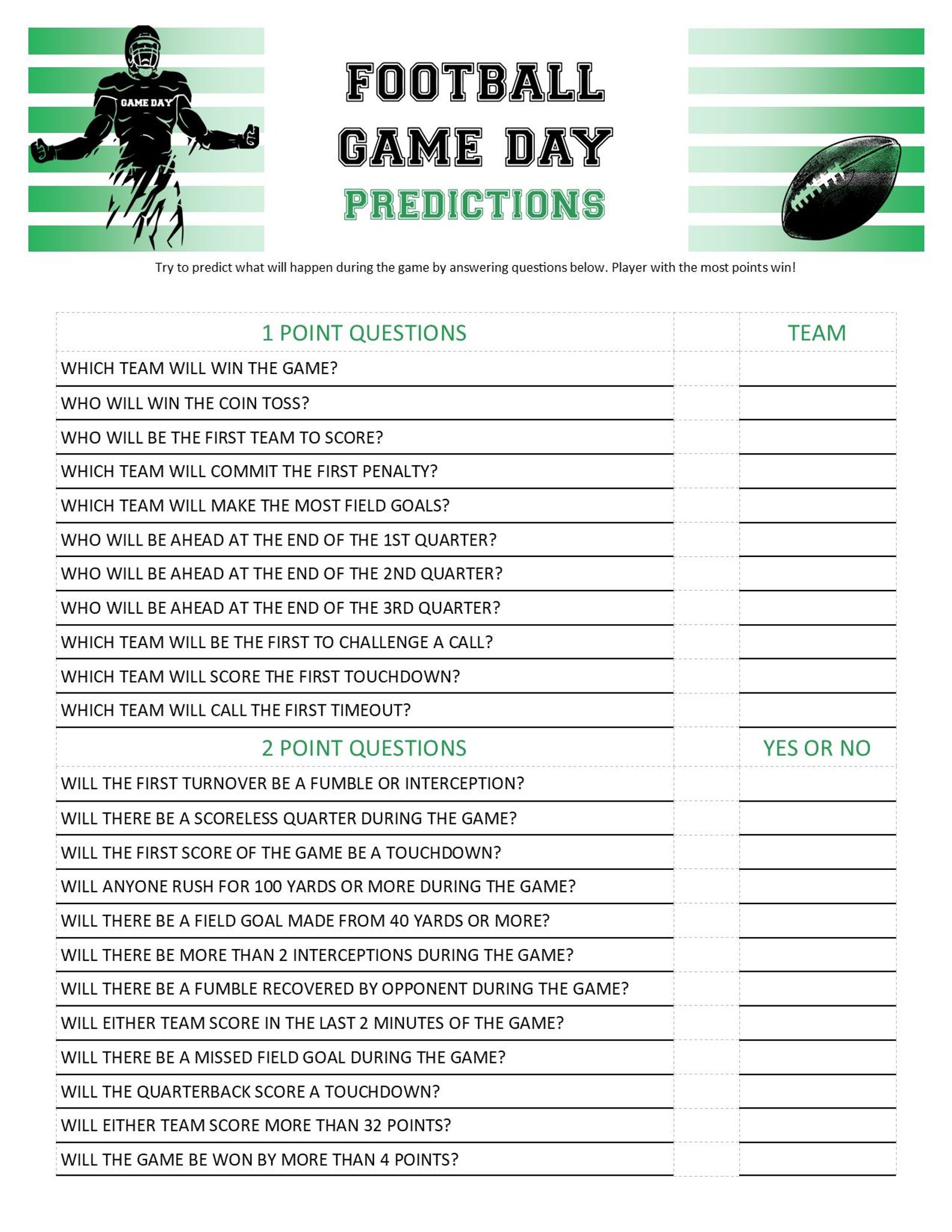 Printable Super Bowl Party Game Bundle – 8 Fun Games for Game Day ...