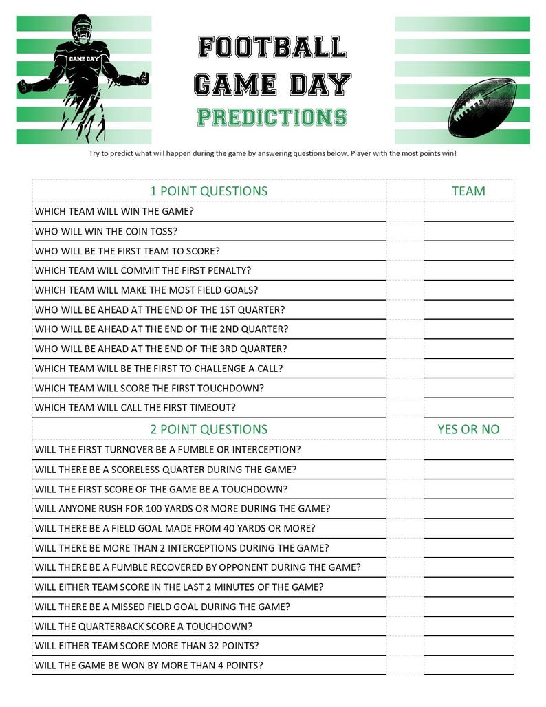 Printable Super Bowl Party Game Bundle – 8 Fun Games for Game Day ...