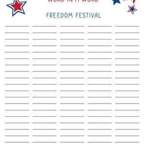 4th of July Word Game Sheets: Printable Fun for Independence Day ...