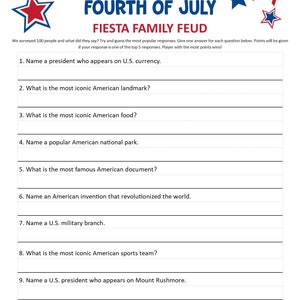 Stars and Stripes Extravaganza: Printable Fourth of July Party Game ...