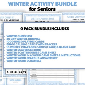 Winter Warm-up: A Printable Activity Bundle for Seniors - Etsy