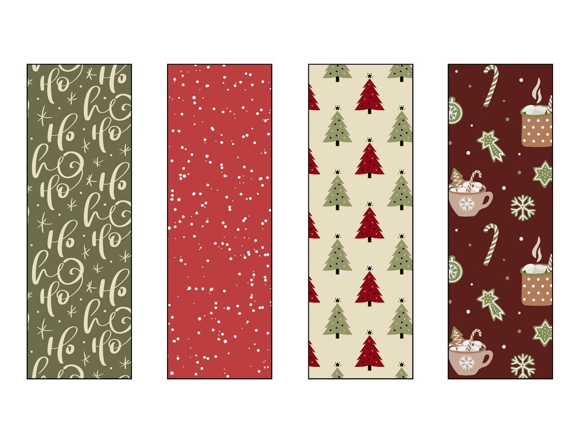 Printable Bookmarks Christmas Festive Holiday-themed Book Accessories ...