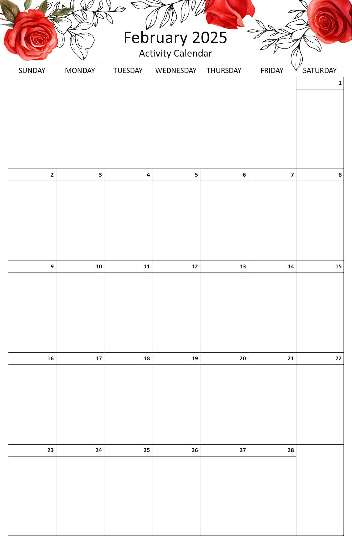 February 2025 Editable Monthly Activities Calendar for Senior Living ...