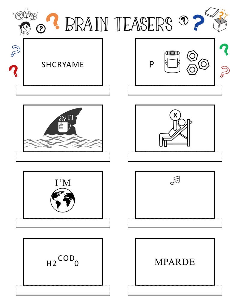 48-page Printable Brain Games: Robus Puzzles & Brain Teasers - Etsy