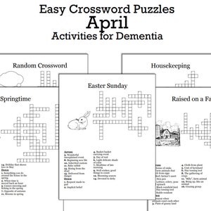 Brain Boosting Crossword Puzzles for Dementia: Printable Mental ...