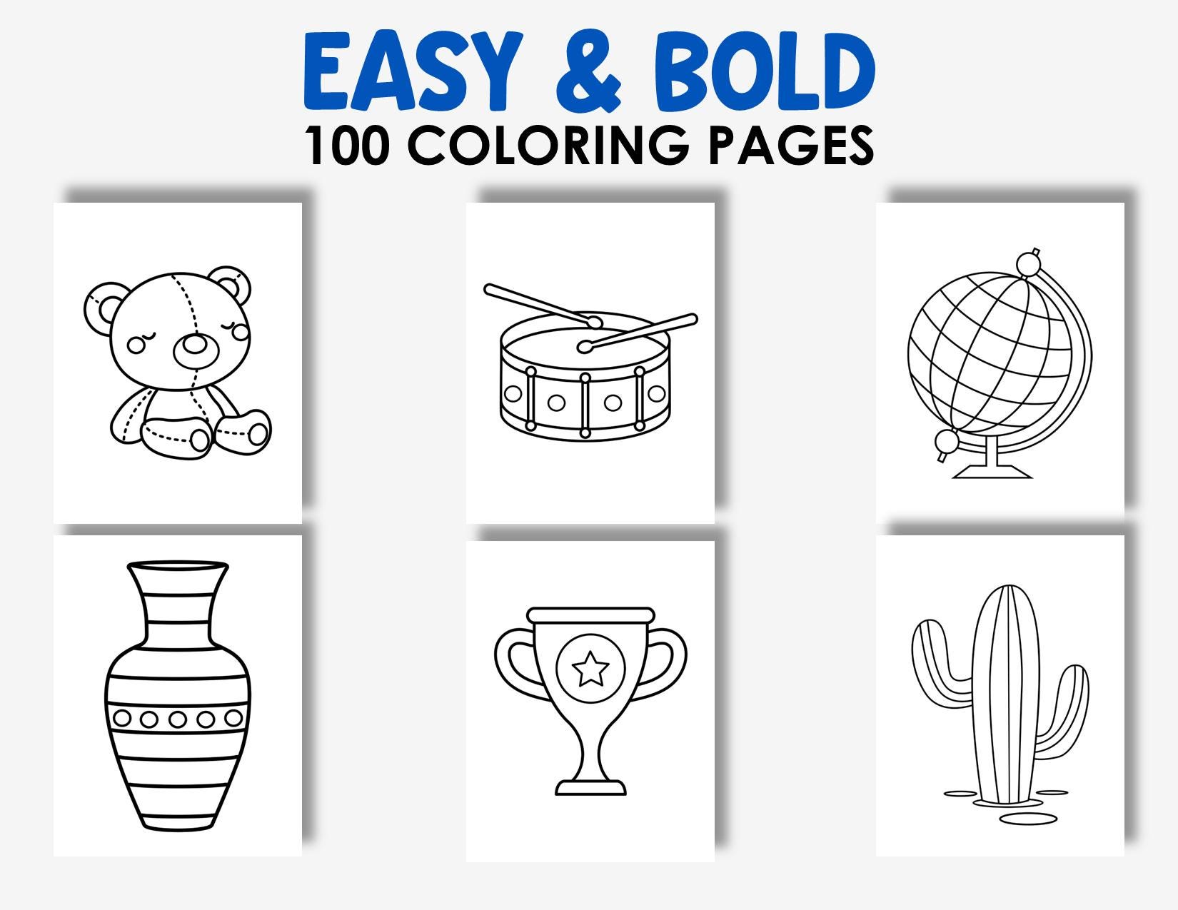 100 Easy and Bold Printable Coloring Pages for Relaxation and ...