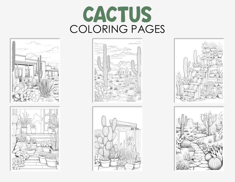 18 Printable Cactus Coloring Pages - Fun and Creative Desert Designs - Etsy
