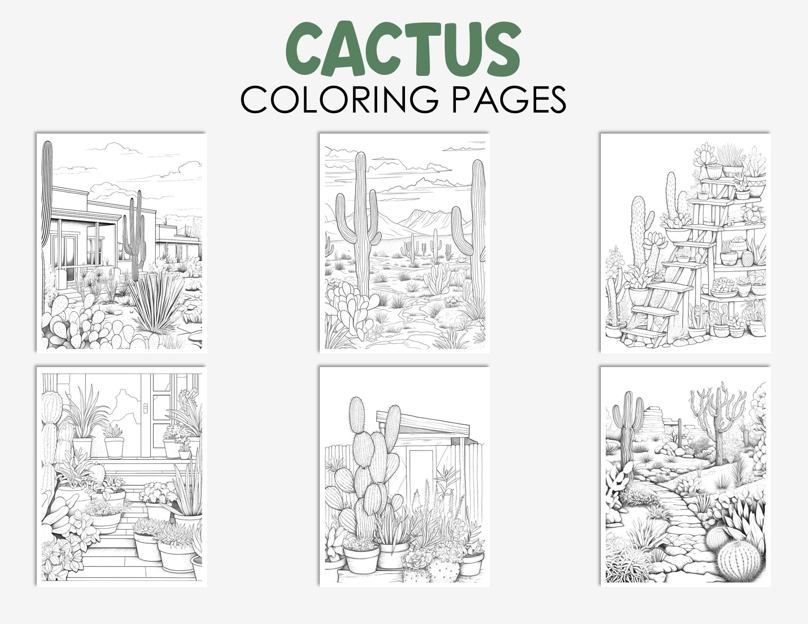 18 Printable Cactus Coloring Pages - Fun and Creative Desert Designs - Etsy