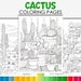18 Printable Cactus Coloring Pages Fun and Creative Desert Designs - Etsy