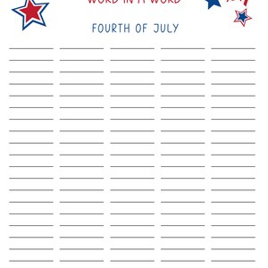 4th of July Word Game Sheets: Printable Fun for Independence Day ...