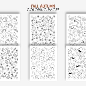 Autumn Doodles Coloring Pages - Whimsical Fall Delights! - Etsy