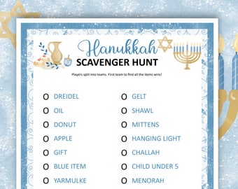 Hanukkah Chanukah Scavenger Hunt Game - Etsy