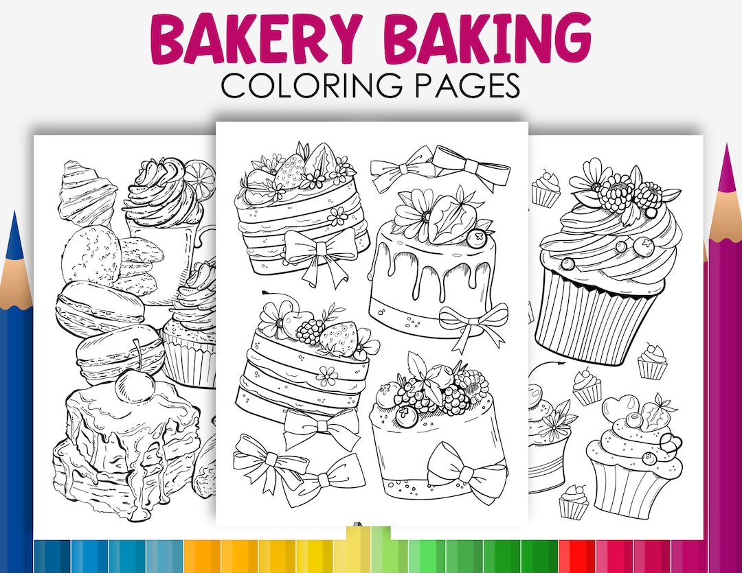 Bakery Baking Bliss Coloring Pages - Sweet Artistic Adventures! - Etsy
