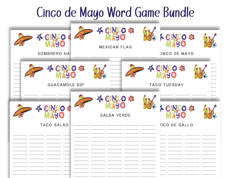 Cinco De Mayo Fiesta Word Games: Printable Fun for Festive Celebrations ...