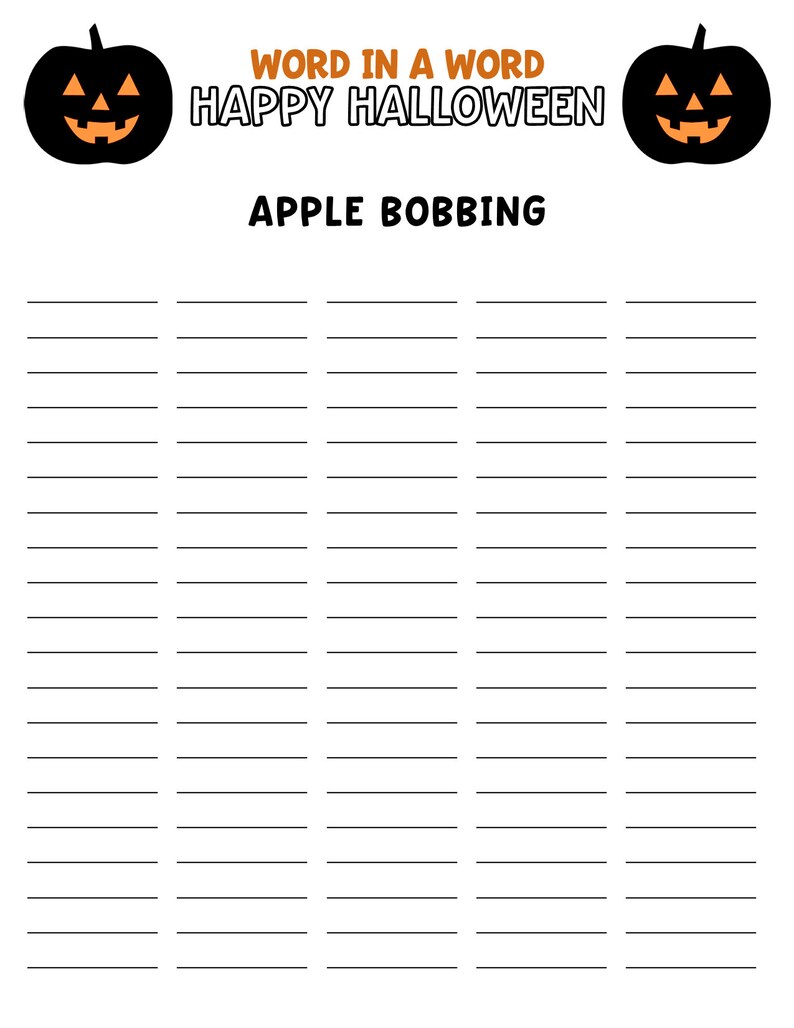 Spooktacular Halloween Word in a Word Games Collection - Etsy