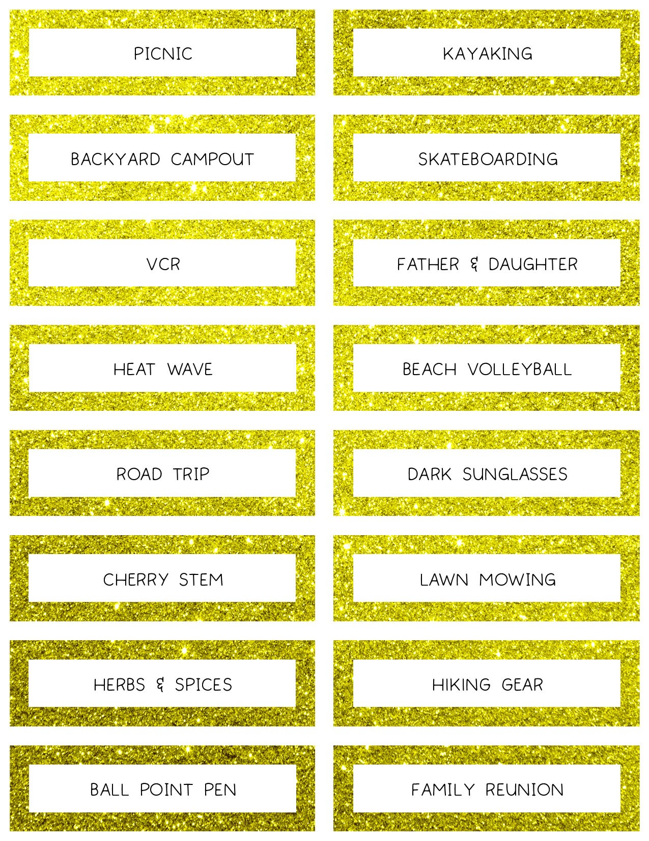 June Charades: A Printable Game for a Fun-filled Month of Sunshine - Etsy