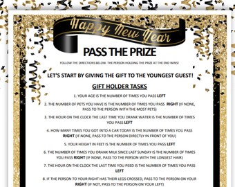 New Year's Left and Right, Pass the Prize New Year's Eve Party Fun ...