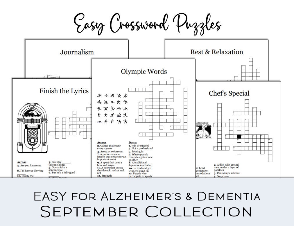 Easy Crossword Puzzles Alzheimer's and Dementia. Perfect - Etsy easy-crossword-puzzles-alzheimer-s-and-dementia-perfect-etsy
