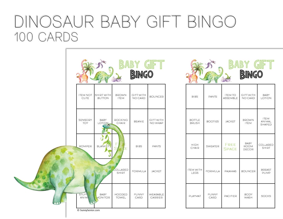 Dinosaur Baby Shower Gift Bingo: A Fun Twist on Gift Giving! - Etsy
