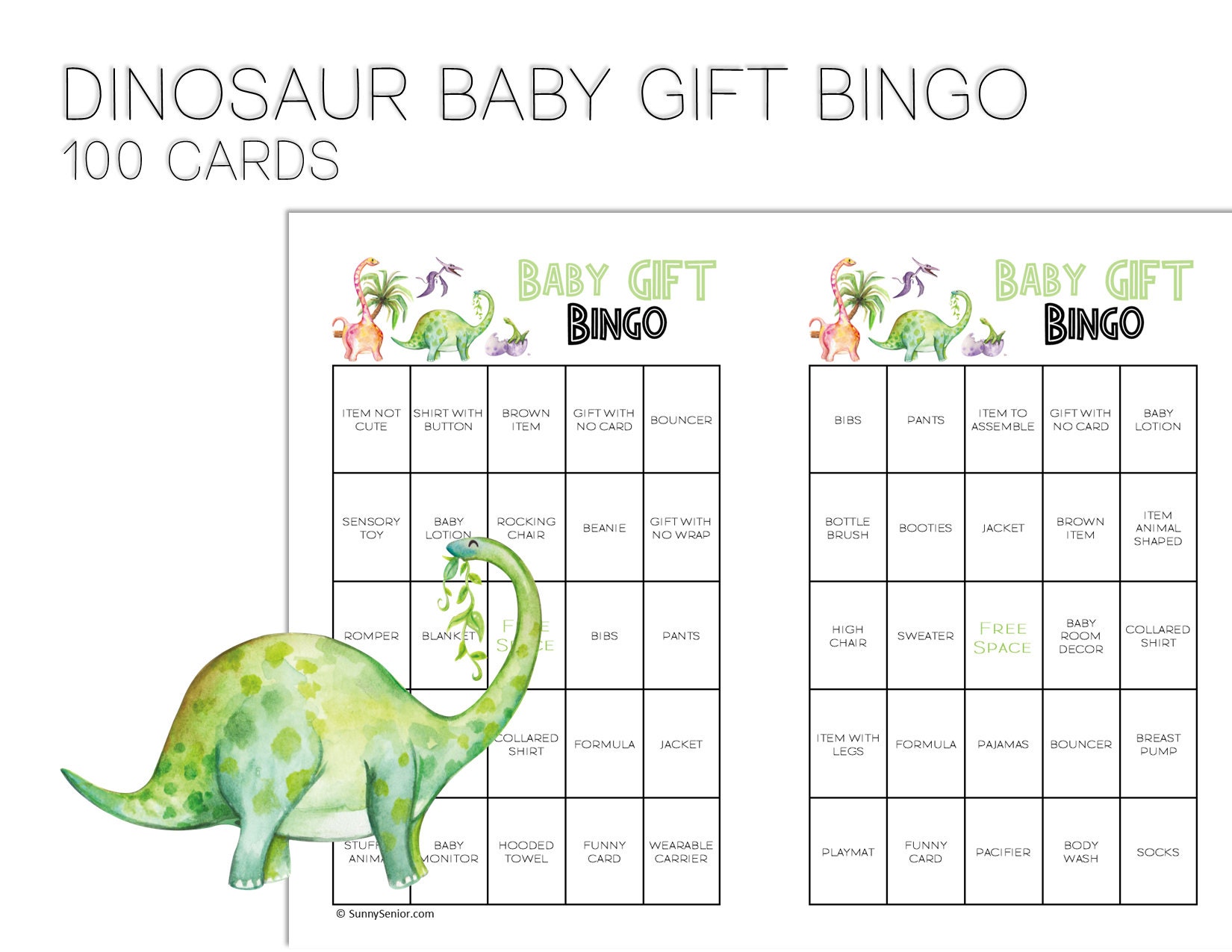 Dinosaur Baby Shower Gift Bingo: A Fun Twist on Gift Giving! - Etsy