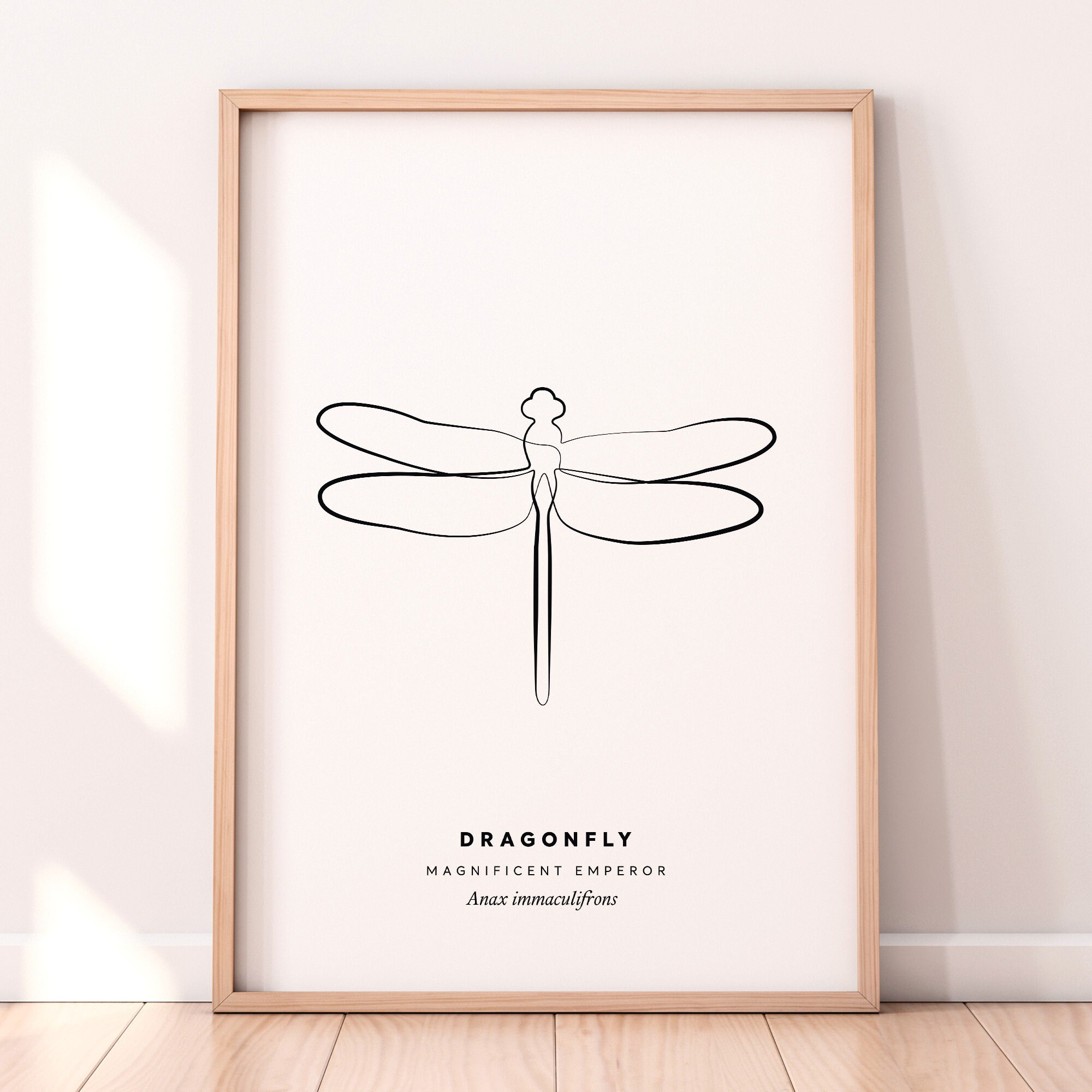 Dragonfly // Printable Single Line Animal Drawing, Wall Art or Postcard ...