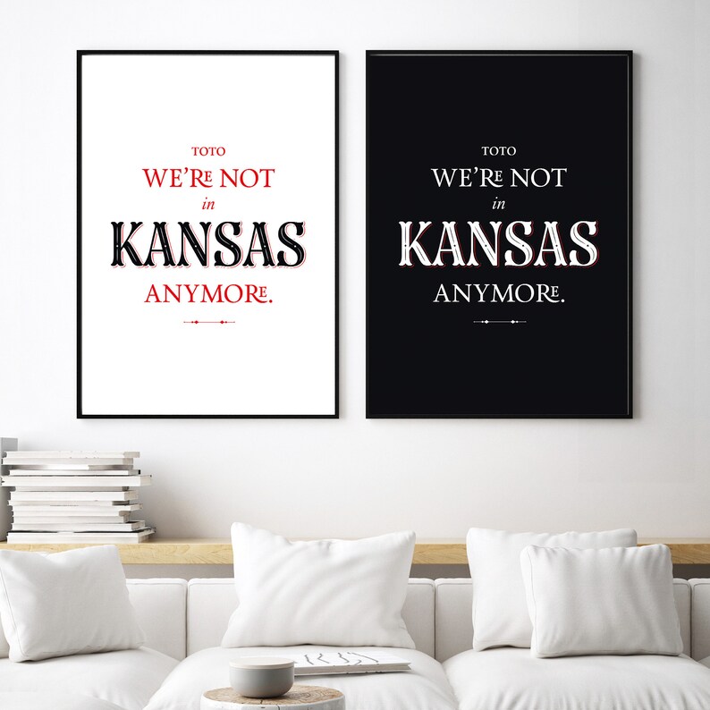 We're Not in Kansas Anymore // Printable Minimal Typographic Movie ...